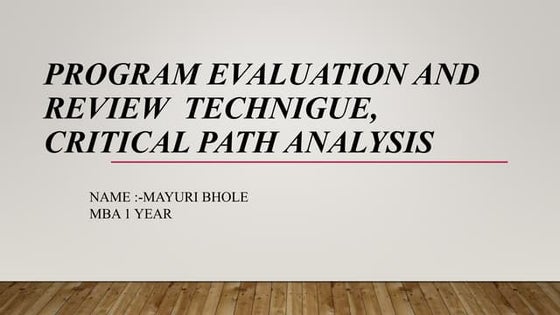 Programme evaluation review technique | PDF