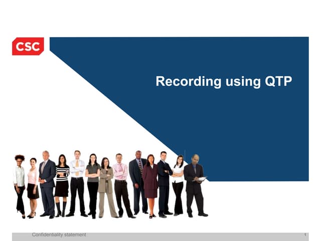 Qtp 1 Ppt Automation Qtp And Guide Of Q Ppt