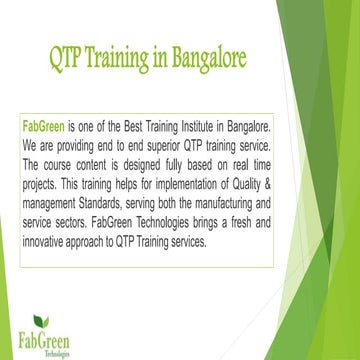 QTP 11 Training At Bangalore | PPT
