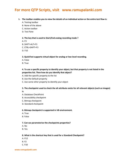 Qtp word methods | PDF