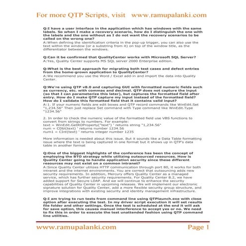 Qtp interview questions_1 | PDF