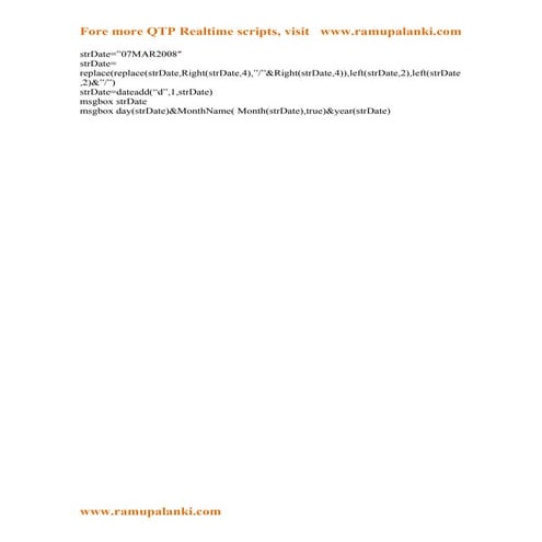 Qtp to convert convert string to date | DOC