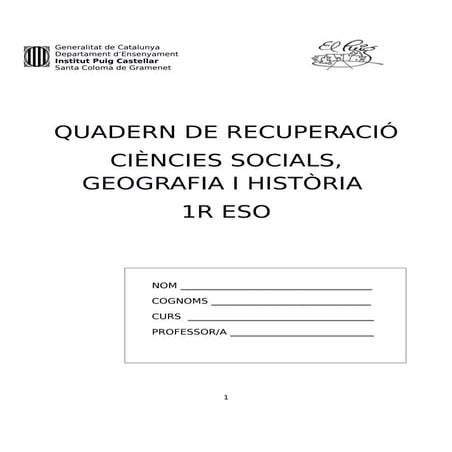 Quadern recuperació 1 eso(1) | PDF