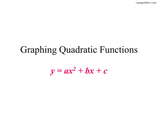 Graphing Quadratics | PPT