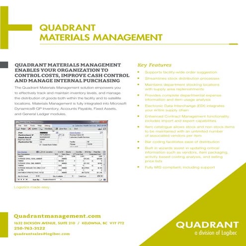 Quadrant Materials Management | PDF
