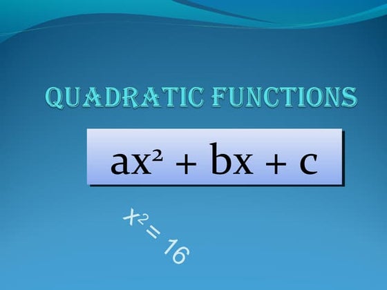 Quadratic equations | PPTX
