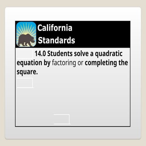 QUADRATIC EQUATIONS INVOLVING COMPLETING THE SQUARE.ppt