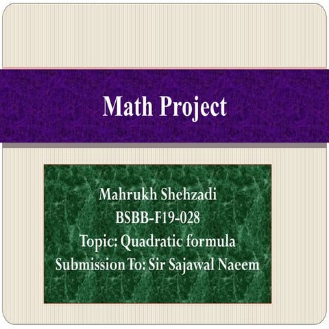 Quadratic Formula Ppt