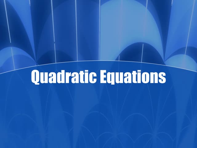 solving quadratic equations using quadratic formula | PPTX