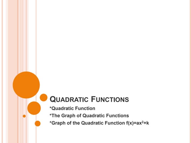 LESSON-Effects of changing a,h and k in the Graph of Quadratic Function | PPTX