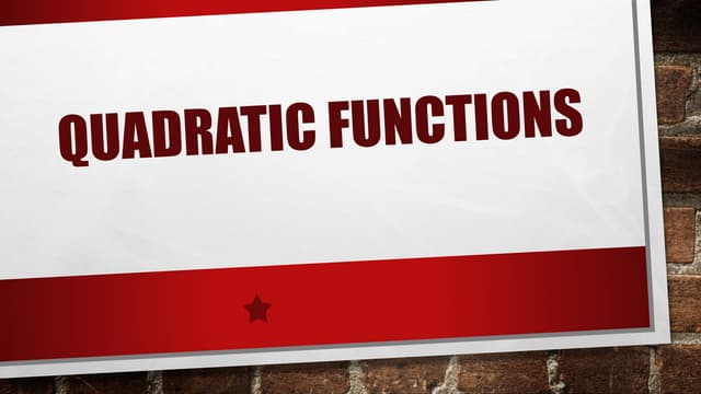 Transforming Quadratic Functions from General Form to Standard Form | PPTX