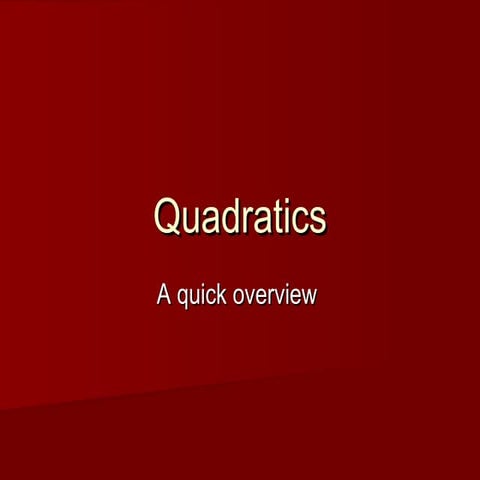 Quadratics | PPT