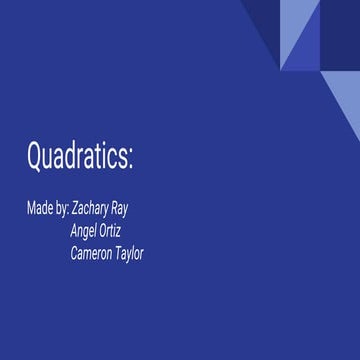 Quadratics project | PPT