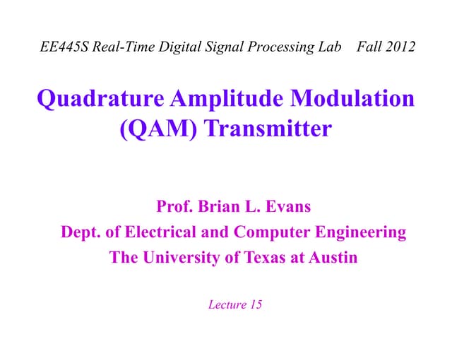 Quadrature amplitude modulation | PPTX