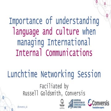 Importance of understanding language and culture when managing ...