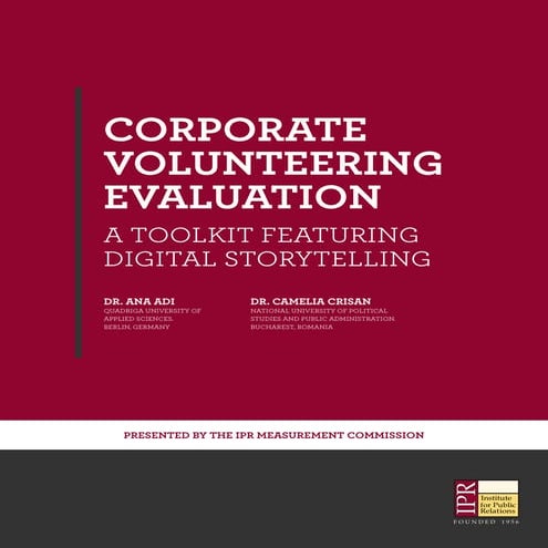 Corporate Volunteering Evaluation: A Toolkit Featuring Digital ...