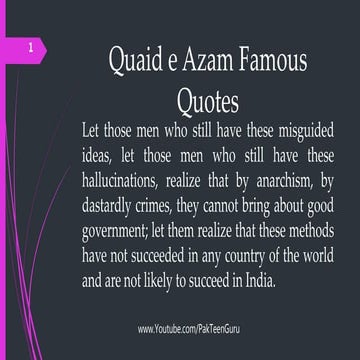 Quaid e Azam Famous Quotes | PPTX