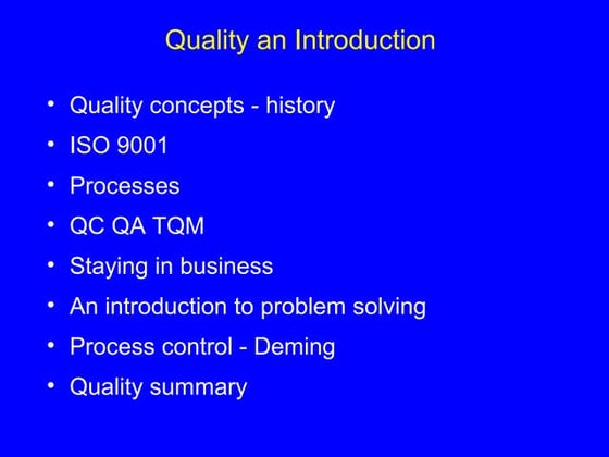 Basic quality concept | PPT
