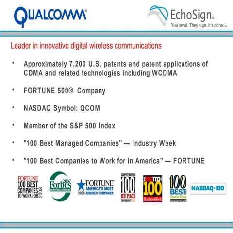 Qualcomm on EchoSign E-Signature | PPT
