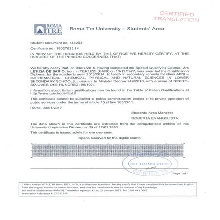 Teaching Licence | PDF