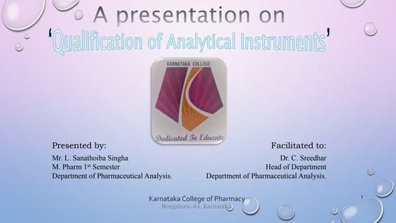 Qualification of laboratory equipments by Mayuri Soni | PPT