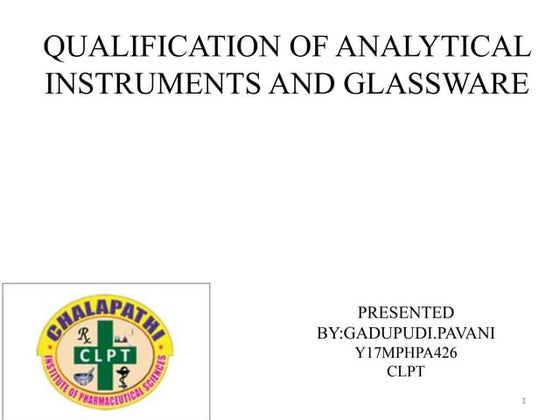 Qualification of analytical instruments | PPT