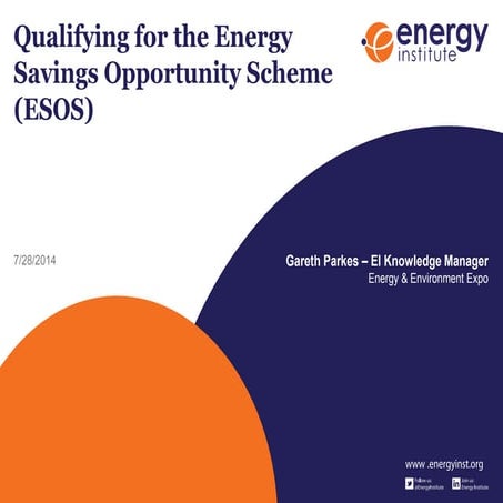 ESOS in Processing - (Energy Audit Scheme & ISO 50001) | PPTX