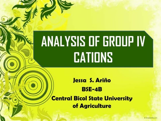 Cation Qualitative Analysis Ppt