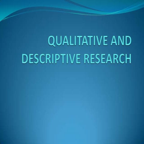 Qualitative and descriptive research by yasser varela novelo | PPT