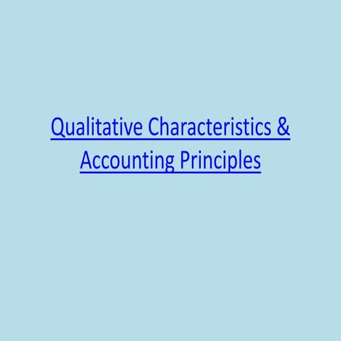 Qualitative characteristics & accounting principles slide show game | PPT