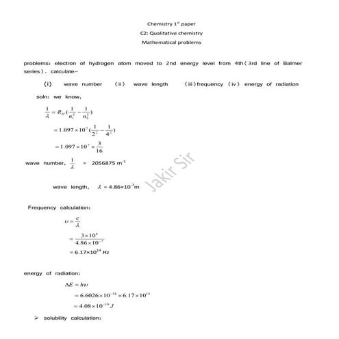 Qualitative chemistry math | PDF