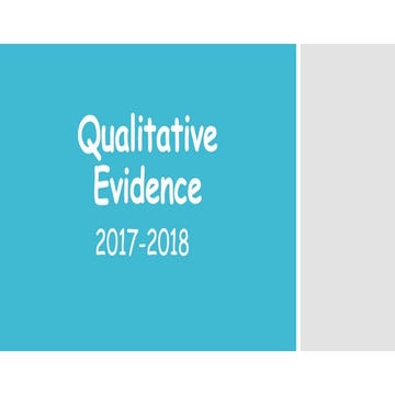 Qualitative evidence | PPT