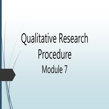 Qualitative report | PPT