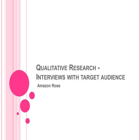 Qualitative research interviews with target audience | PPT
