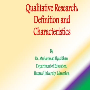 Qualitative research definition and characteristics | PPT