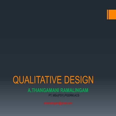 Qualitative research design | PPTX