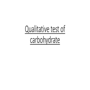 Qualitative tests to identify functional groups of carbohydrates | PPTX