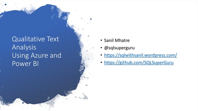 Text Mining And Sentiment Analysis Made Easy With Azure And Power Bi Pptx