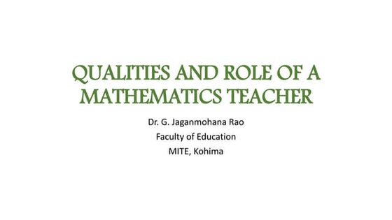 Strategies of Teaching Mathematics | PPT