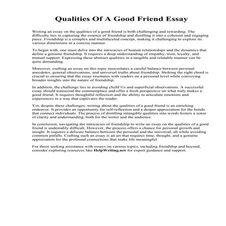 Qualities Of A Good Friend Essay.pdf