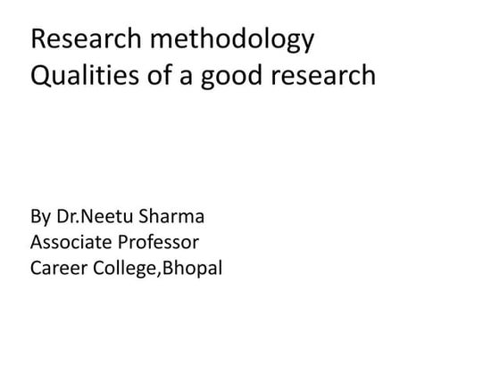 Criteria of a good research | PPT