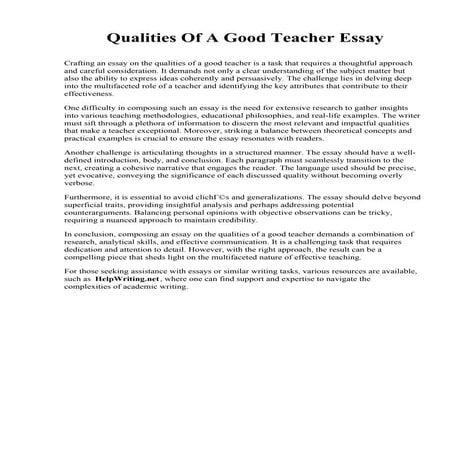 Qualities Of A Good Teacher Essay.pdf
