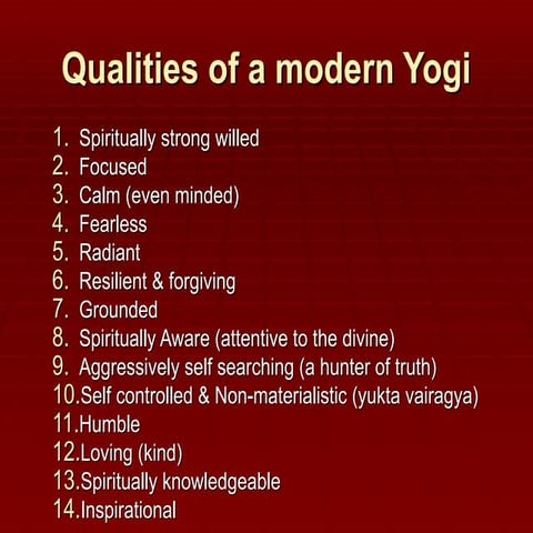 Qualities of a modern yogi | PPT