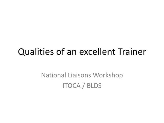 Trainee and trainer's role | PPT