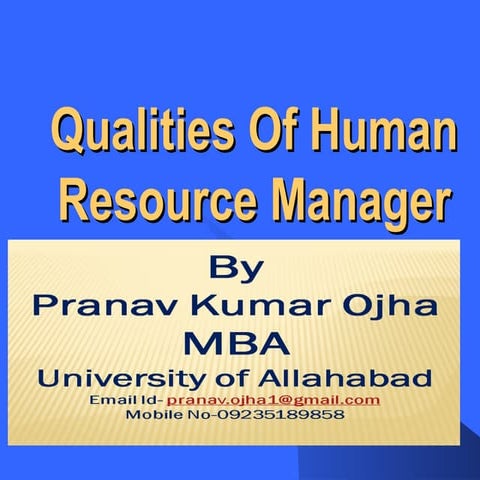 Qualities of hrm final | PPT