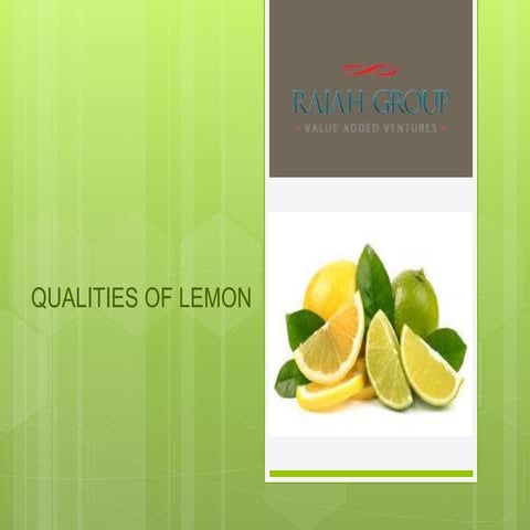 Qualities of lemon | PPTX