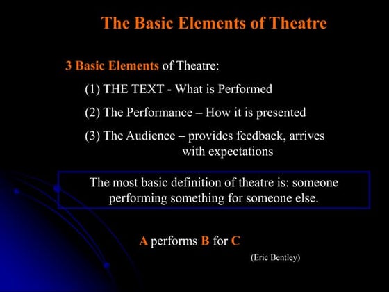 Elements of Theater | PPTX