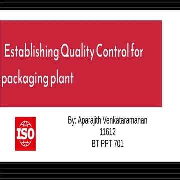 Quality control for packaging plant | PDF