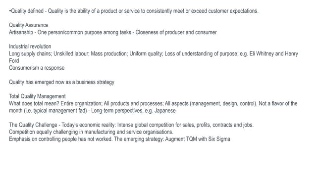 Introduction to Quality (Training for Beginners) | PPTX