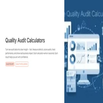 Quality Audit Calculators - convert audit data into clear metrics like ...